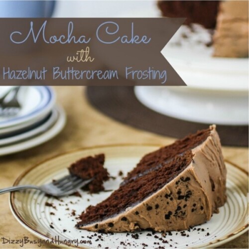Mocha Cake with Hazelnut Buttercream Frosting - Dizzy Busy and Hungry!
