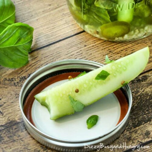 Jalapeno Garlic Basil Pickles - Dizzy Busy and Hungry!