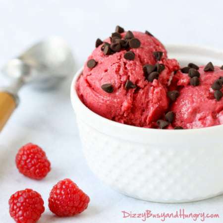 Raspberry Frozen Yogurt - Dizzy Busy and Hungry!