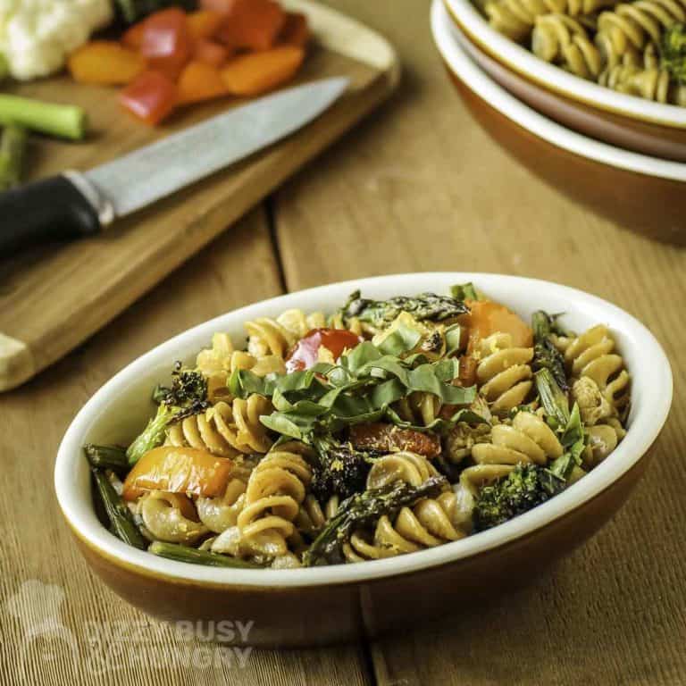 Easy Roasted Veggie Pasta Recipe - Dizzy Busy and Hungry!