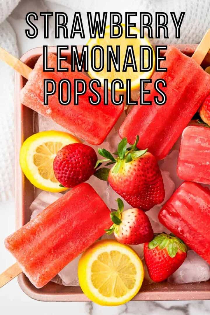 Easy Strawberry Lemonade Popsicles - Dizzy Busy and Hungry!