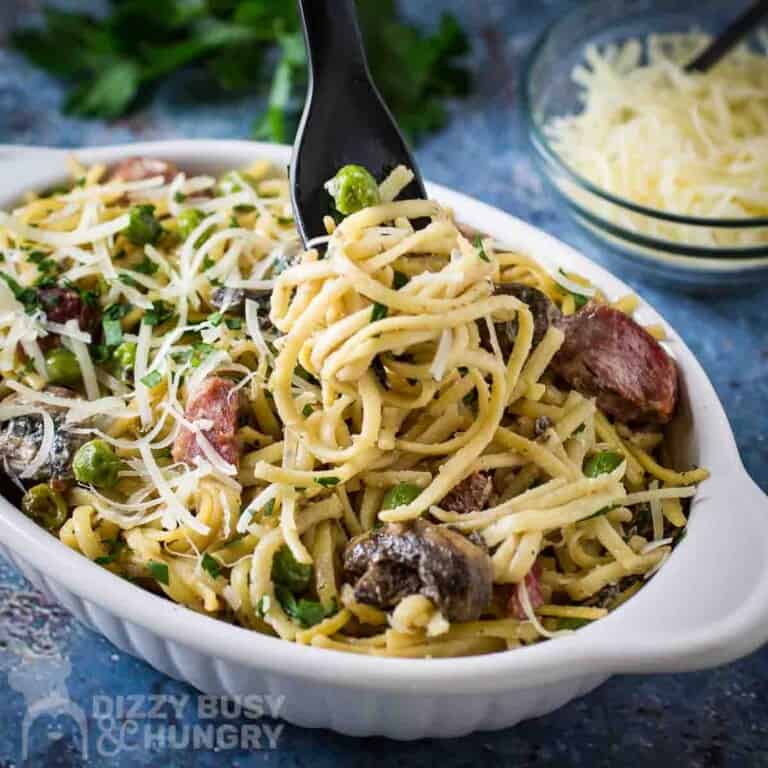 Slow Cooker Turkey Tetrazzini - Dizzy Busy and Hungry!