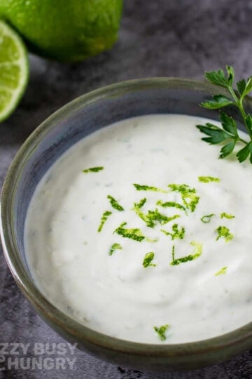 Easy Lime Crema Sauce (5 Minute Recipe) - Dizzy Busy and Hungry!