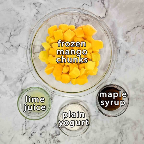 How To Make Easy Mango Frozen Yogurt (4 Ingredients) - Dizzy Busy and ...