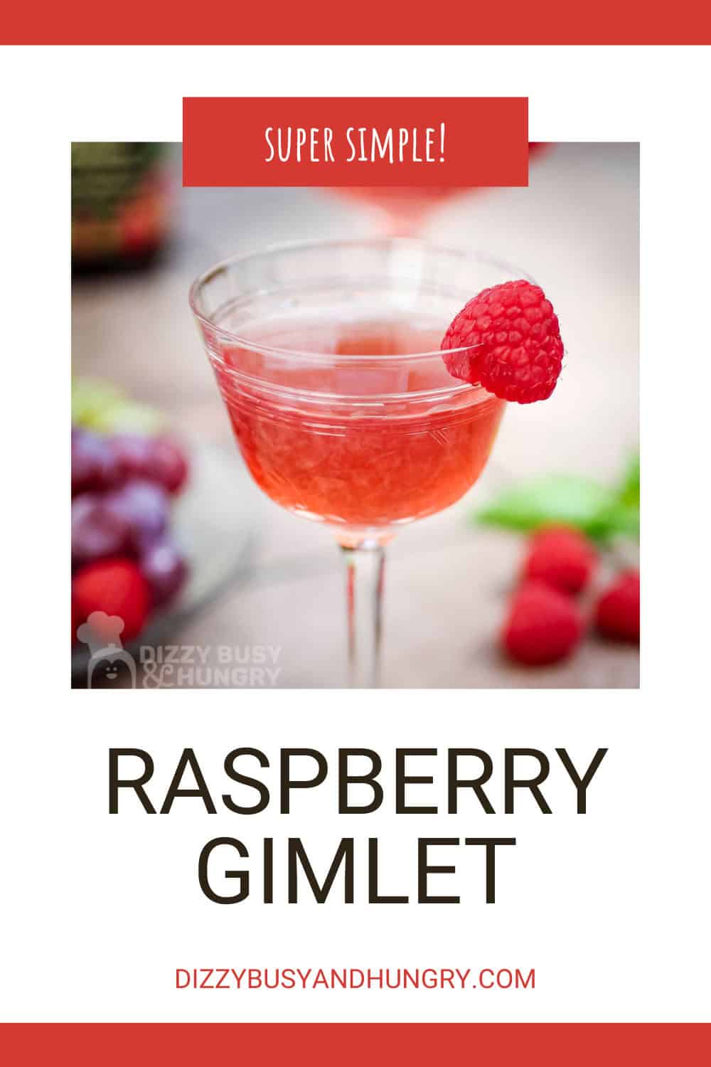 Super Simple Raspberry Gimlet - Dizzy Busy and Hungry!