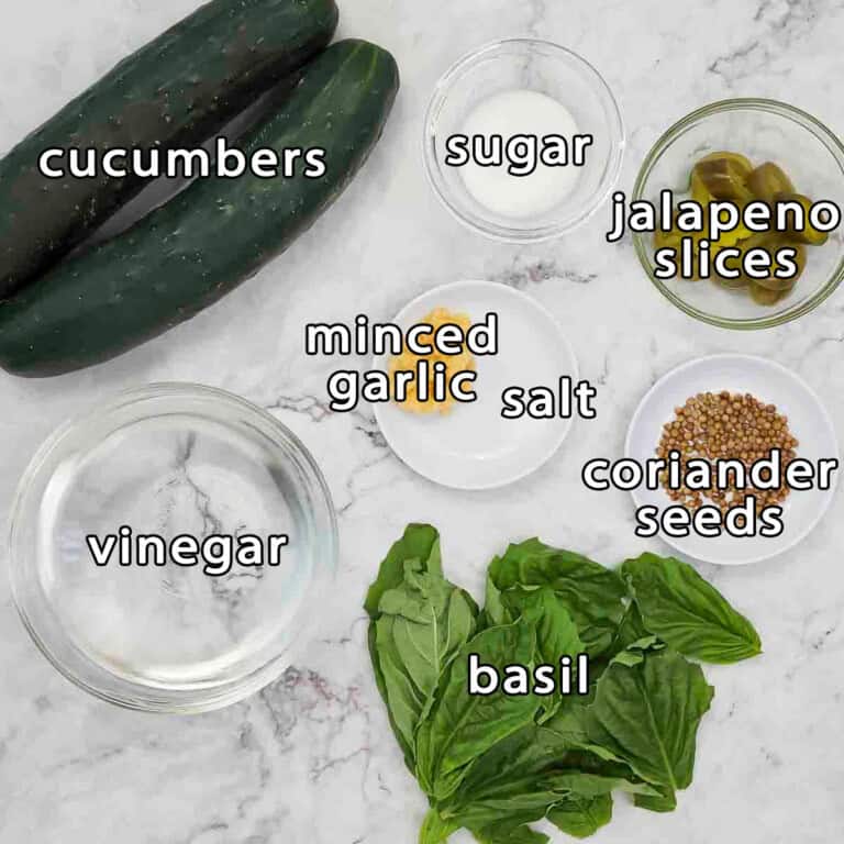 No-Cook Refrigerator Pickles With Jalapeno And Basil - Dizzy Busy and ...