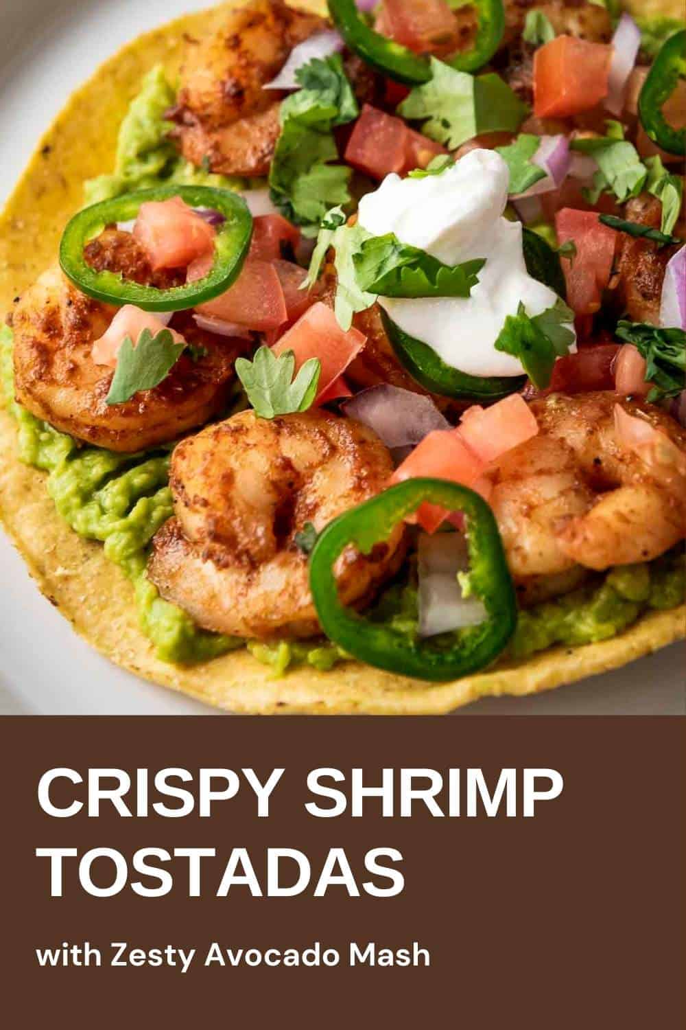 Crispy Shrimp Tostadas with Creamy Avocado Mash - Dizzy Busy and Hungry!