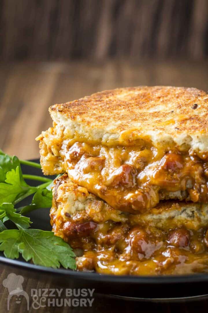 Chili Cheese Grilled Sandwich - Dizzy Busy and Hungry!