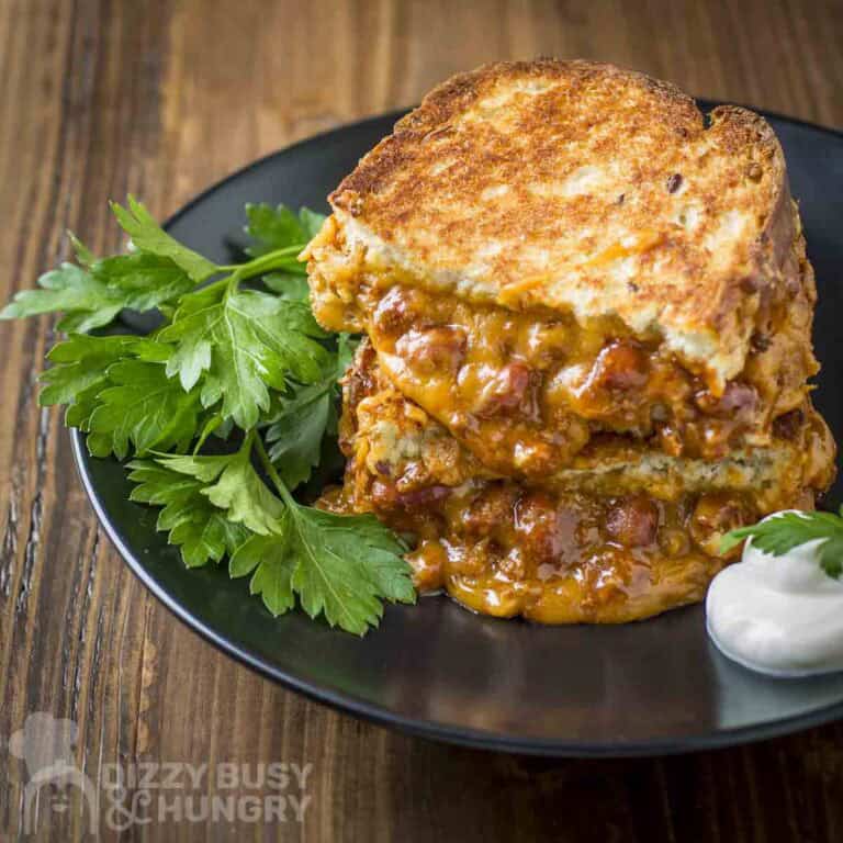 Chili Cheese Grilled Sandwich - Dizzy Busy and Hungry!