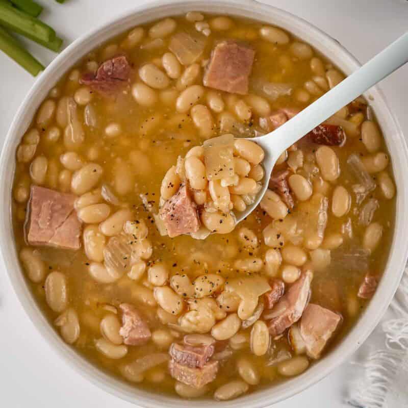 Crockpot Ham and Bean Soup - Dizzy Busy and Hungry!