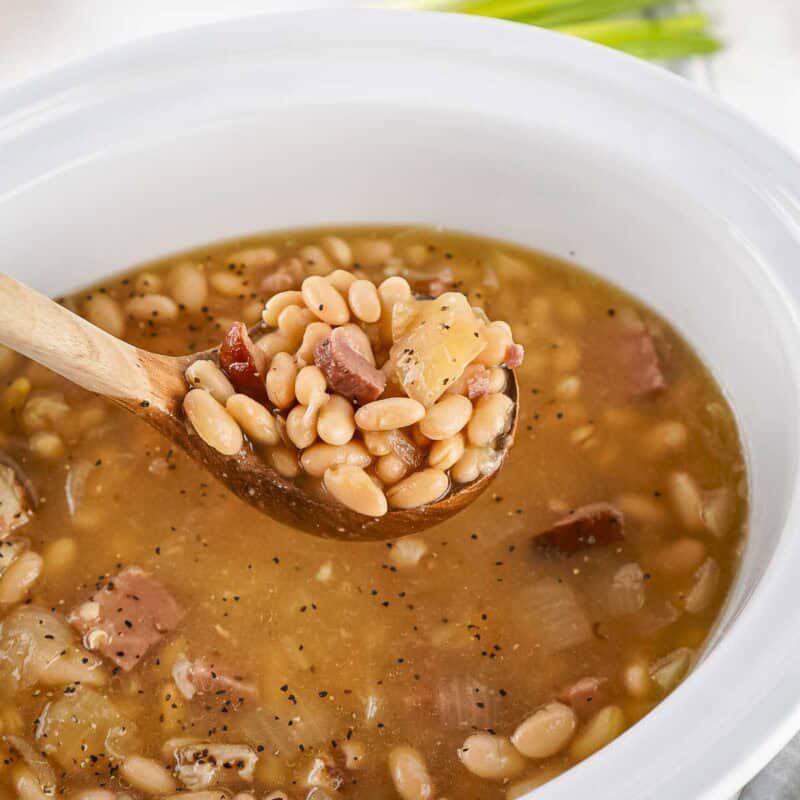 Crockpot Ham and Bean Soup - Dizzy Busy and Hungry!