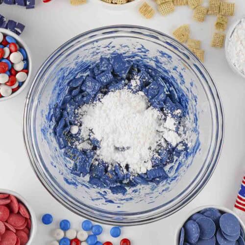 4th of July Muddy Buddies - Dizzy Busy and Hungry!