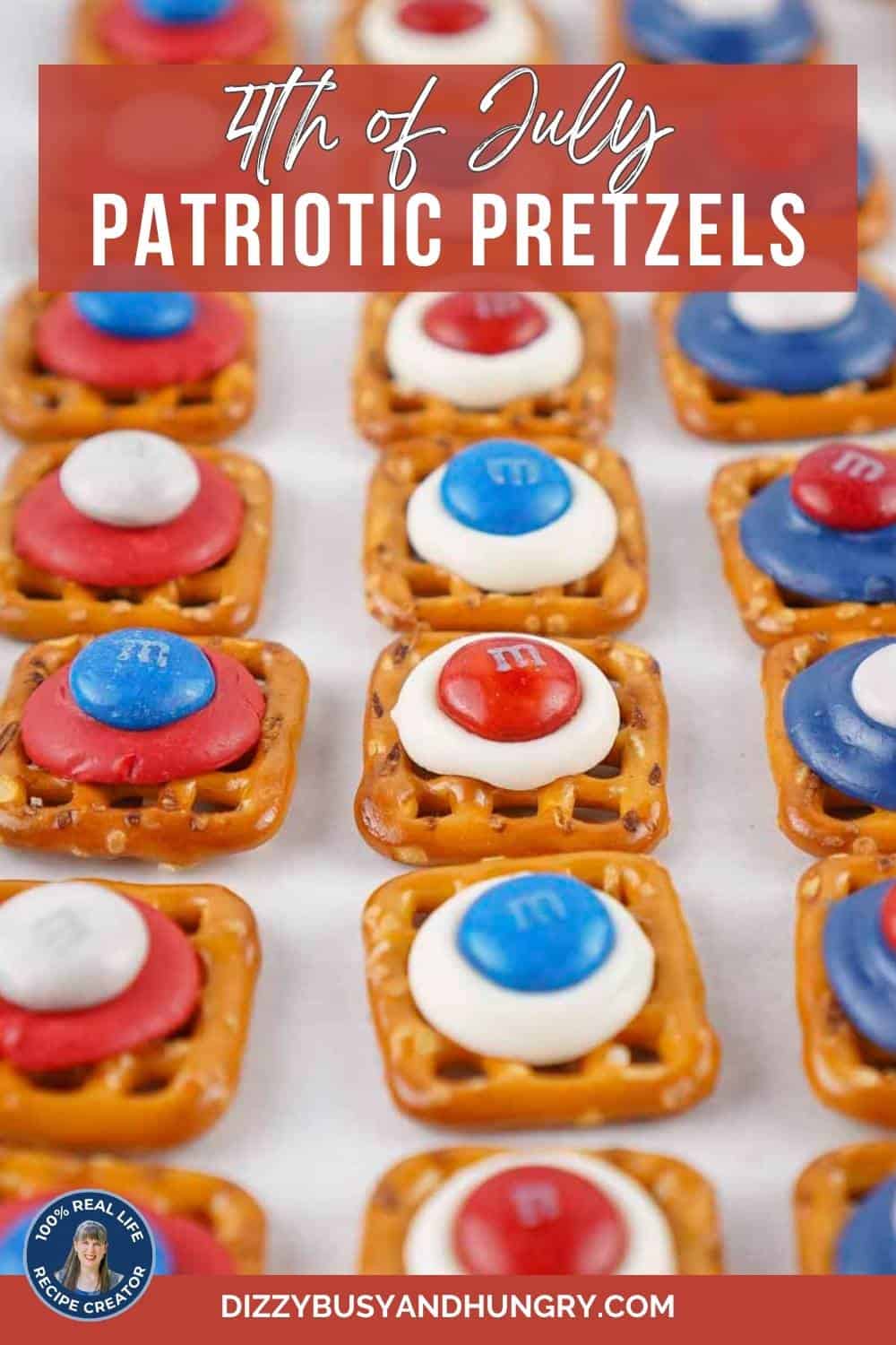 Easy Patriotic Pretzels - Dizzy Busy and Hungry!